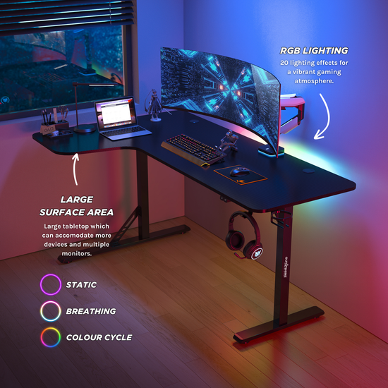 Citadel Corner L Shaped Gaming Desk | Outshine Gaming Desk | Free UK ...