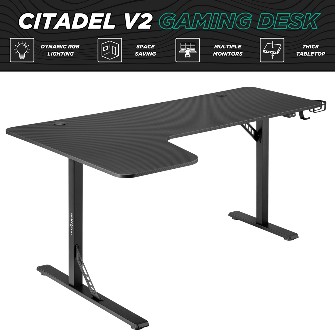 Citadel Corner L Shaped Gaming Desk | Outshine Gaming Desk | Free UK ...