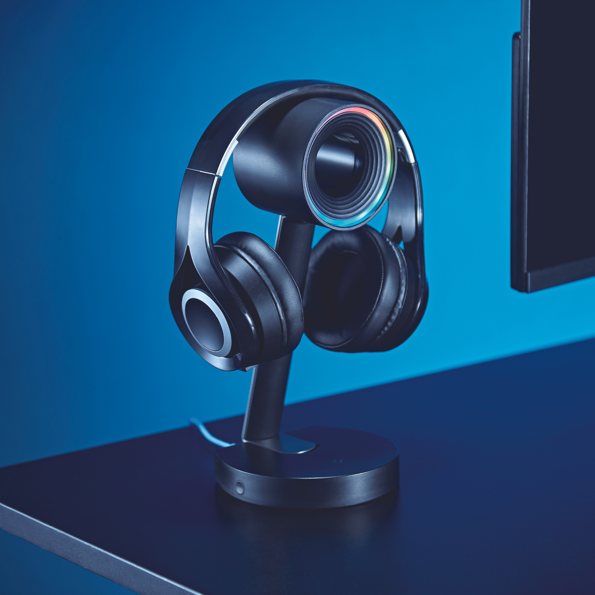 Orbit - RGB Headphone Stand with Wireless Charging – Outshine Gaming