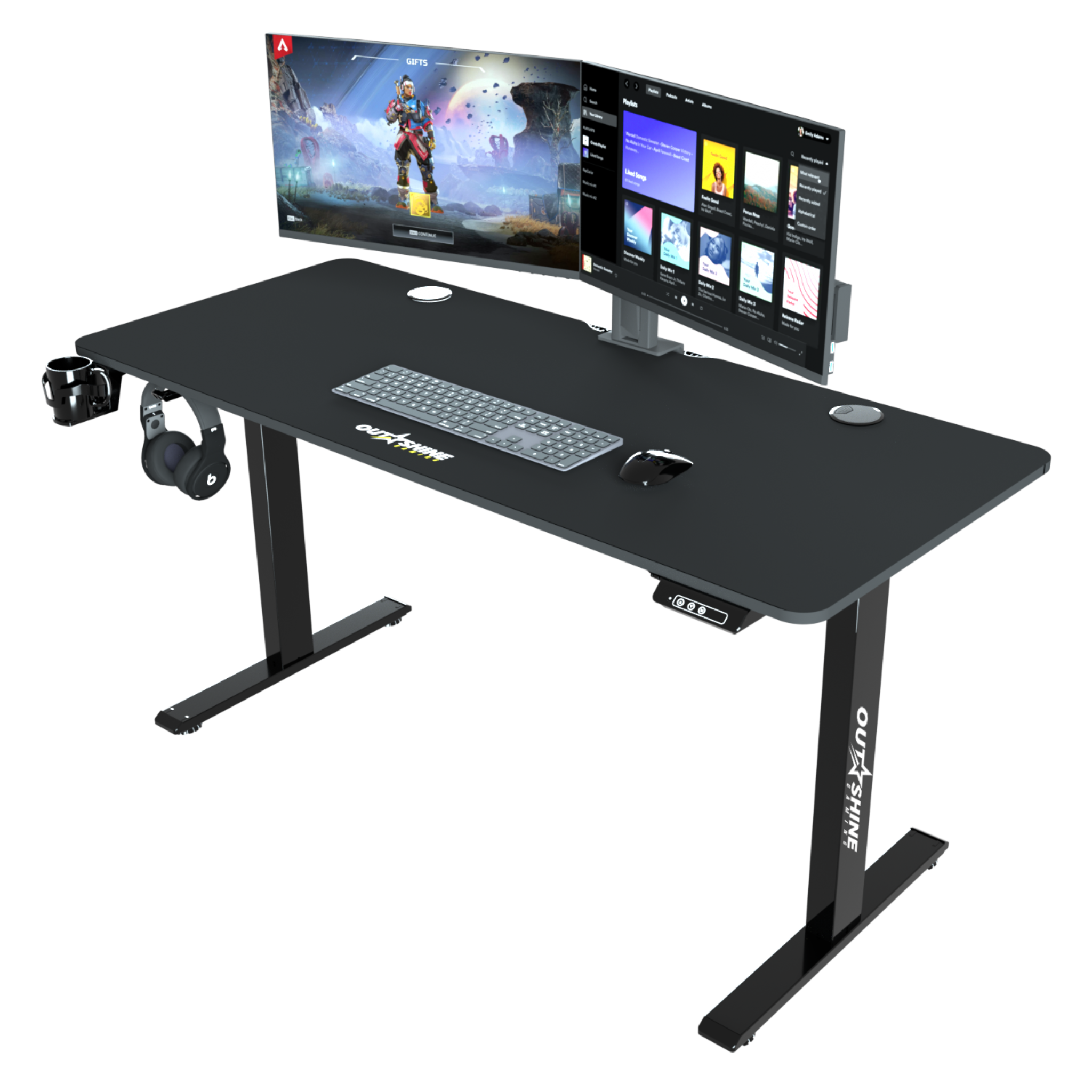 Hover Sit Stand Electric Gaming Desk | Height Adjustable Desk for ...